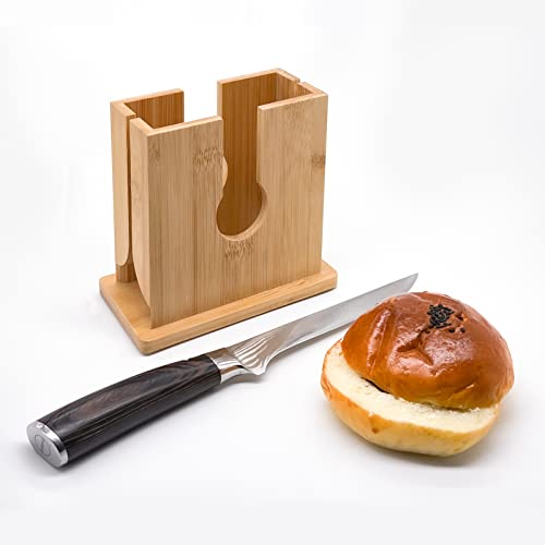 Bagel Slicer, Bagel Cutter, Bagel Slicer Holder, Bamboo Bagel Slicer for Small and Large Bagels,Bagel Slicer with Anti-Slip Silicone and super stable Base,Wooden Bagel Slicer/cutter