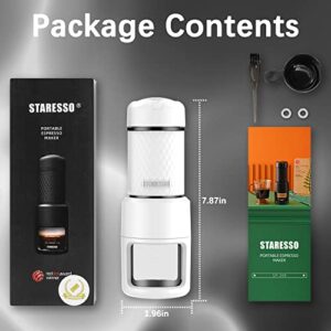 STARESSO Classic Portable Espresso Machine, Unique 2 in 1 Travel Coffee Maker Compatible Nespresso Original Capsules and Compatibles, 20 Bar Pressure, Manual Coffee Machine for Kitchen and Office