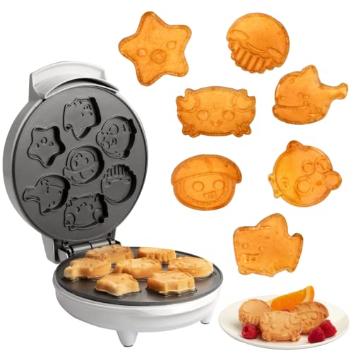 Sea Creature Mini Waffle Maker- Create 7 Different Ocean Animal Shapes in Minutes, Make Breakfast Fun and Cool for Kids & Adults w/ Novelty Aquatic Pancakes - Electric Non-Stick Waffler Iron, Fun Gift