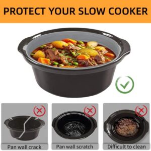 7QT Slow Cooker Liner for Crock Pot 7 Quarts Oval Slow Cooker, Silicone Slow Cooker Pot Liners Divider,Foldable Silicone Oval Slow Cooker Liners