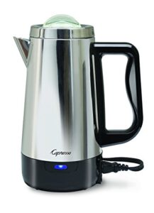 capresso 8 cup perk, coffee maker, metallic