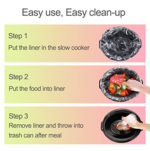 Qvin Slow Cooker Liners, Disposal Plastic Bags, Compatible with 16 0z Mini Crockpot, Qvin 0.65Qt Slow Cooker, 20 OZ Crock-pot Luch Box Food Warmer, Betty 0.7Qt Crocker,Fit 0.5 to 0.75Quart, 1 Pack (10 Liners)