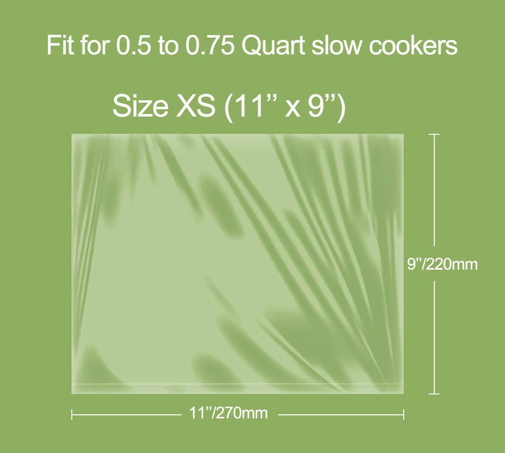 Qvin Slow Cooker Liners, Disposal Plastic Bags, Compatible with 16 0z Mini Crockpot, Qvin 0.65Qt Slow Cooker, 20 OZ Crock-pot Luch Box Food Warmer, Betty 0.7Qt Crocker,Fit 0.5 to 0.75Quart, 1 Pack (10 Liners)