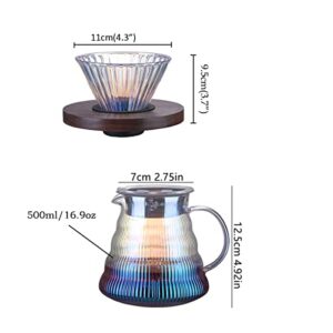 Sunormi Glass Coffee Maker Pour Over Gradient Color 16oz Glass Carafe Dripper Brewer,50Pcs Coffee Lover Gift Set