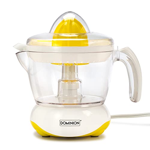 Dominion BPA-Free Electric Citrus Juicer Extractor, Compact Volume Pulp Control, Oranges, Lemons, Limes, Grapefruits with Easy Pour Spout, 24oz, White