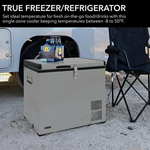 Whynter FM-65G 65 Quart Portable Refrigerator and Deep, AC 110V/ DC 12V, Real Chest Freezer for Car, Home, Camping, and RV with-8°F to 50°F Temperature Range, Gray, One Size