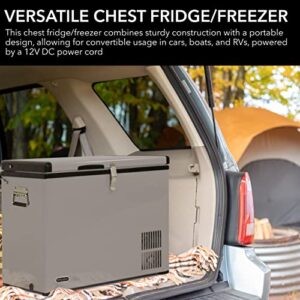 Whynter FM-65G 65 Quart Portable Refrigerator and Deep, AC 110V/ DC 12V, Real Chest Freezer for Car, Home, Camping, and RV with-8°F to 50°F Temperature Range, Gray, One Size