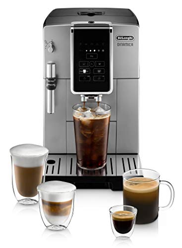 De'Longhi Dinamica Fully Automatic Coffee and Espresso Machine with Premium Adjustable Frother, Stainless Steel, ECAM35025SB