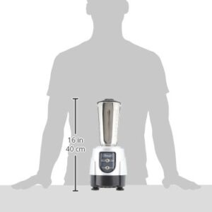 Omega BL360S 1-HP Blender Features Easy to Use Toggle Controls 32-Ounce Stainless Steel Blending Container Gripper Feet for Stability, Silver