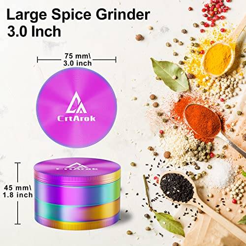 CrtArok Spice Grinder, Large 3.0 Inch, Colorful