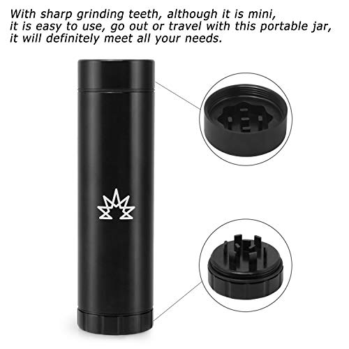 Herb Grinder 2.5inch Spice Mini Grinder with Lid (Black)