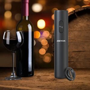 AREYCVKElectric Wine Bottle Openers, Wine Electric Opener,Wine opener battery operated with Foil Cutter wine Stoppers to Best Gift for friends (Black- Wine Bottle Openers)