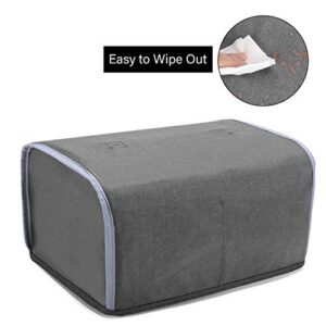 Yarwo 4 Slice Toaster Cover with Pockets and Top Handle, Nylon Toaster Cover Fits for Most 4 Slice Long Slot Toasters, Gray with Arrow