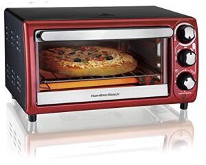 hamilton beach 4-slice toaster oven, red