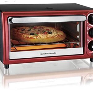 Hamilton Beach 4-Slice Toaster Oven, Red