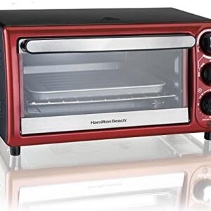 Hamilton Beach 4-Slice Toaster Oven, Red