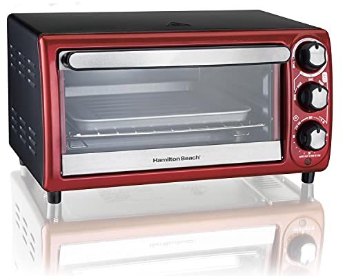 Hamilton Beach 4-Slice Toaster Oven, Red