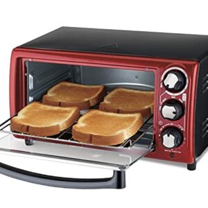 Hamilton Beach 4-Slice Toaster Oven, Red