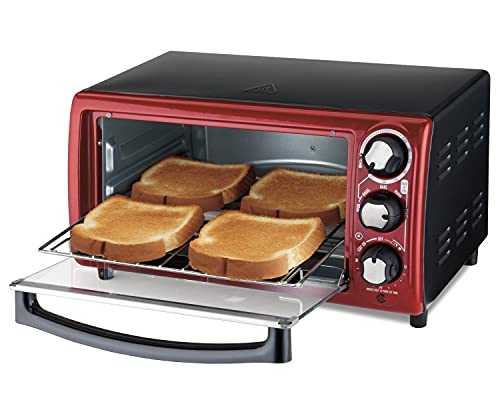 Hamilton Beach 4-Slice Toaster Oven, Red