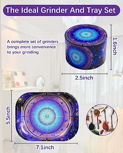 Grinder and tray set(Boho Sun and Moon)