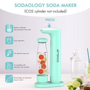 Sodaology Sparkling Water Maker Soda Maker with Two 1L BPA Free Reusable Bottles (CO2 Cylinder Not Included)