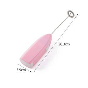 Milk Frother Handheld Mixer Foamer Coffee Maker Egg Beater Chocolate/Cappuccino Stirrer Mini Portable Blender Kitchen Whisk Tool(pink)