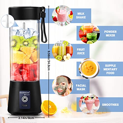 Portable Blender for Shakes and smoothies with Scale, 4000mAh Personal Electric Blender 15.2 oz,150w 6-Blades Blender Bottles, USB Rechargeable Mini Fruit Juicer for Travel, Office, Outdoors