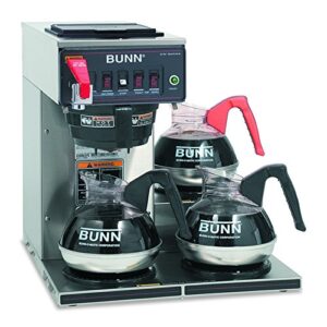 bunn 12950.0212 cwtf15-3 automatic commercial coffee brewer with 3 lower warmers (120v)