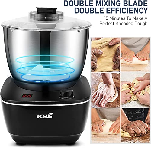 KBS 4Qt Large Stand Mixer, Double Mixing Blade with Fully Stainless Bowl,Dough Mixer Dough Maker with 180W High Speed & Pure Copper motor, 6 Useful accessories, Dishwash Safe