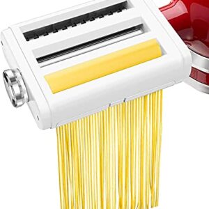 Leixe Pasta Maker Attachment for KitchenAid Stand Mixers 3 in 1 Set Includes Pasta Roller Spaghetti Cutter &Fettuccine Cutter, Durable Pasta Attachments for KitchenAid