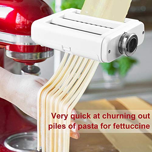 Leixe Pasta Maker Attachment for KitchenAid Stand Mixers 3 in 1 Set Includes Pasta Roller Spaghetti Cutter &Fettuccine Cutter, Durable Pasta Attachments for KitchenAid