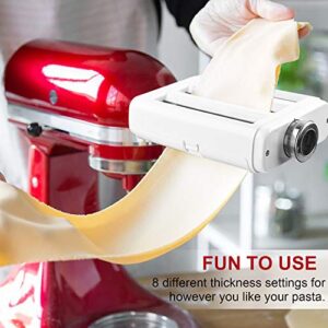 Leixe Pasta Maker Attachment for KitchenAid Stand Mixers 3 in 1 Set Includes Pasta Roller Spaghetti Cutter &Fettuccine Cutter, Durable Pasta Attachments for KitchenAid