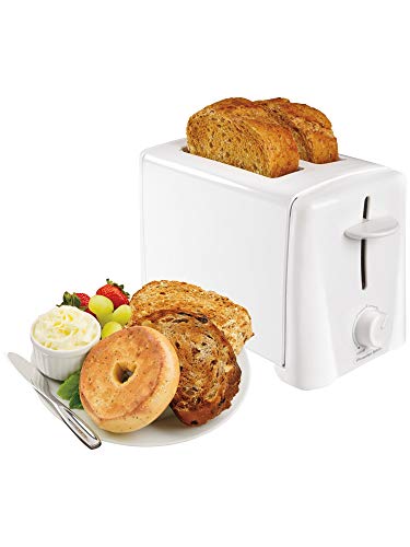 Proctor Silex 2-Slice Toaster with Shade Selector, Toast Boost, Slide-Out Crumb Tray, Auto-Shutoff and Cancel Button, White (22611)