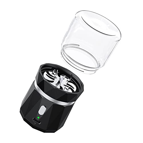 Mini Small Herb Grinder Electric Herb Grinder With USB-Rechargeable 1.7oz Glass Herb Chamber Spice Grinder Automatic Herb Grinder Size 2x3.5 inches