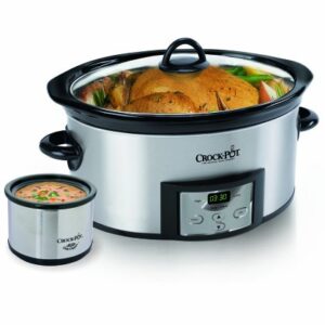 Crock-Pot 6-Quart Countdown Programmable Oval Slow Cooker with Dipper, Stainless Steel, SCCPVC605-S