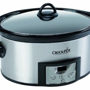 Crock-Pot 6-Quart Countdown Programmable Oval Slow Cooker with Dipper, Stainless Steel, SCCPVC605-S