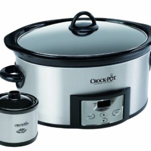 Crock-Pot 6-Quart Countdown Programmable Oval Slow Cooker with Dipper, Stainless Steel, SCCPVC605-S