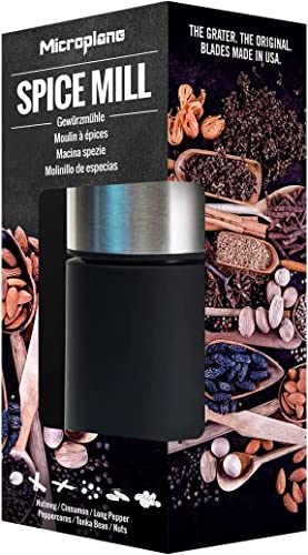 Microplane Manual Spice Mill - Cinnamon Grinder and Nutmeg Grater (Stainless Steel)