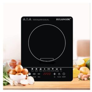 eulangde 110v portable induction cooktop 1800 watts cooktop countertop burner induction burner induction stove touch panel induction cooker induction cooktop portable (black-1)