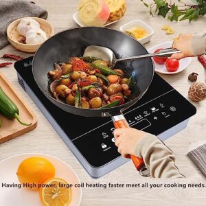 EULANGDE 110V Portable Induction Cooktop 1800 Watts cooktop countertop burner induction burner induction stove Touch Panel Induction Cooker induction cooktop portable (Black-1)