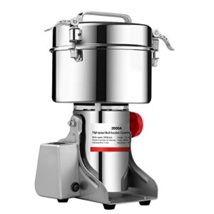 bi-dtool 2000gram electric grain grinder stainless steel pulverizer grinding machine commercial cereals grain mill for kitchen herb spice pepper coffee with lcd digital display