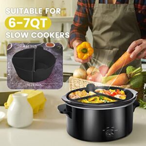 Silicone Crockpot Liner Fit for Crockpot 6 Quart, 3 In 1 Silicone Crock Pot Liner BPA Free Reusable Leakproof Dishwasher Safe, Silicone Slow Cooker Liner Kitchen Cooking Accessories(Black)