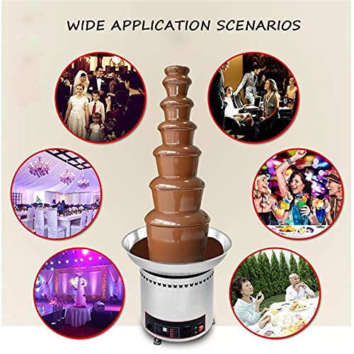 KELUNIS Chocolate Fondue Fountain for Party, Melting Chocolate Waterfall Machine with Warming Function Works 12Hours Continuously 4/5/6/7 Tiers Commercial Use,5 Tier