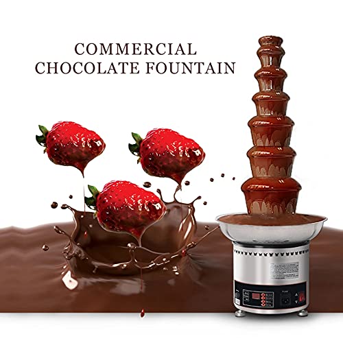 KELUNIS Chocolate Fondue Fountain for Party, Melting Chocolate Waterfall Machine with Warming Function Works 12Hours Continuously 4/5/6/7 Tiers Commercial Use,5 Tier