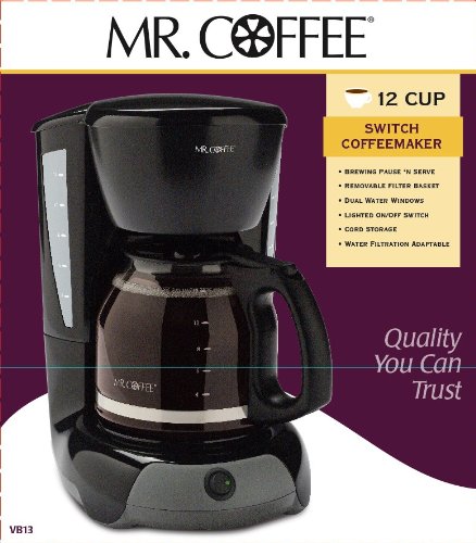 Mr. Coffee 12-Cup Switch Coffee Maker, Black