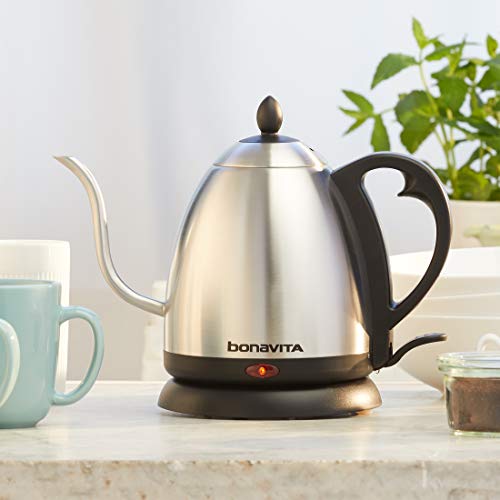 Bonavita 1.0L Electric Kettle Featuring Gooseneck Spout, BV3825B