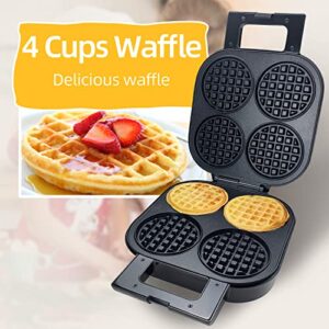 Aoruru Waffle Maker Nonstick Belgian Waffle Iron with Indicator Light 1300W 4 Slice