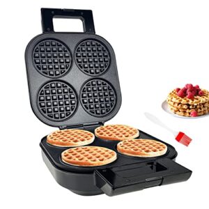 Aoruru Waffle Maker Nonstick Belgian Waffle Iron with Indicator Light 1300W 4 Slice