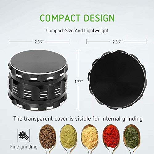 2.5" Spice Grinder, with 4 Layers, Sharp Theeth, Large Capacity, Tool for Kitchen