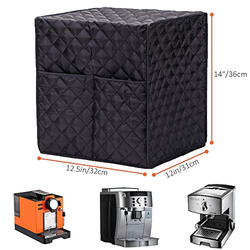 Coffee Maker Cover COOSOO Stain Resistant Washable Covers with Storage Pocket Dust Protection Coffee Maker Appliance Cover for Kitchen